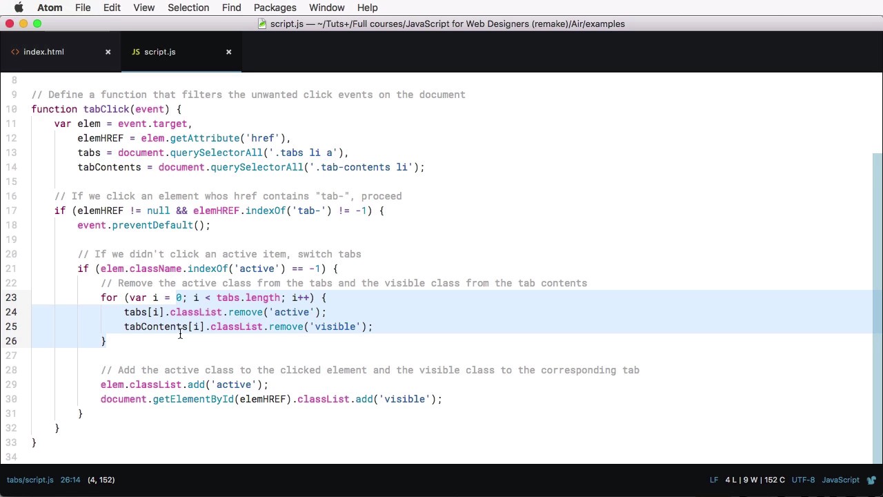 03  Practical JavaScript Exercises 05 Tab Control
