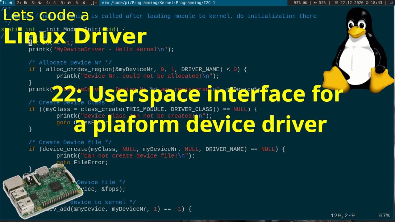 Let's code a Linux Driver - 22 Userspace interface for a platform device driver