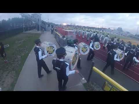 Wmhs Band Drumline battle (Tenor Drum view field commander sousaphone and center snare)