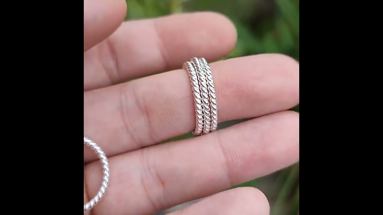 Twisted Wire Stackable Ring, Thin Ring Band, 925 Solid Sterling Silver Ring, Dainty, Stacking Rings