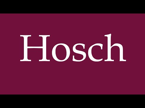 How to Pronounce ''Hosch'' Correctly in German