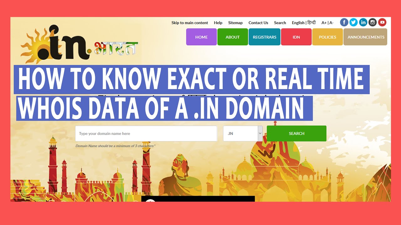 How to know the exact real time Whois data of  a .in domain?