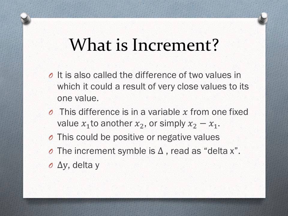 Differential Calculus- Increments