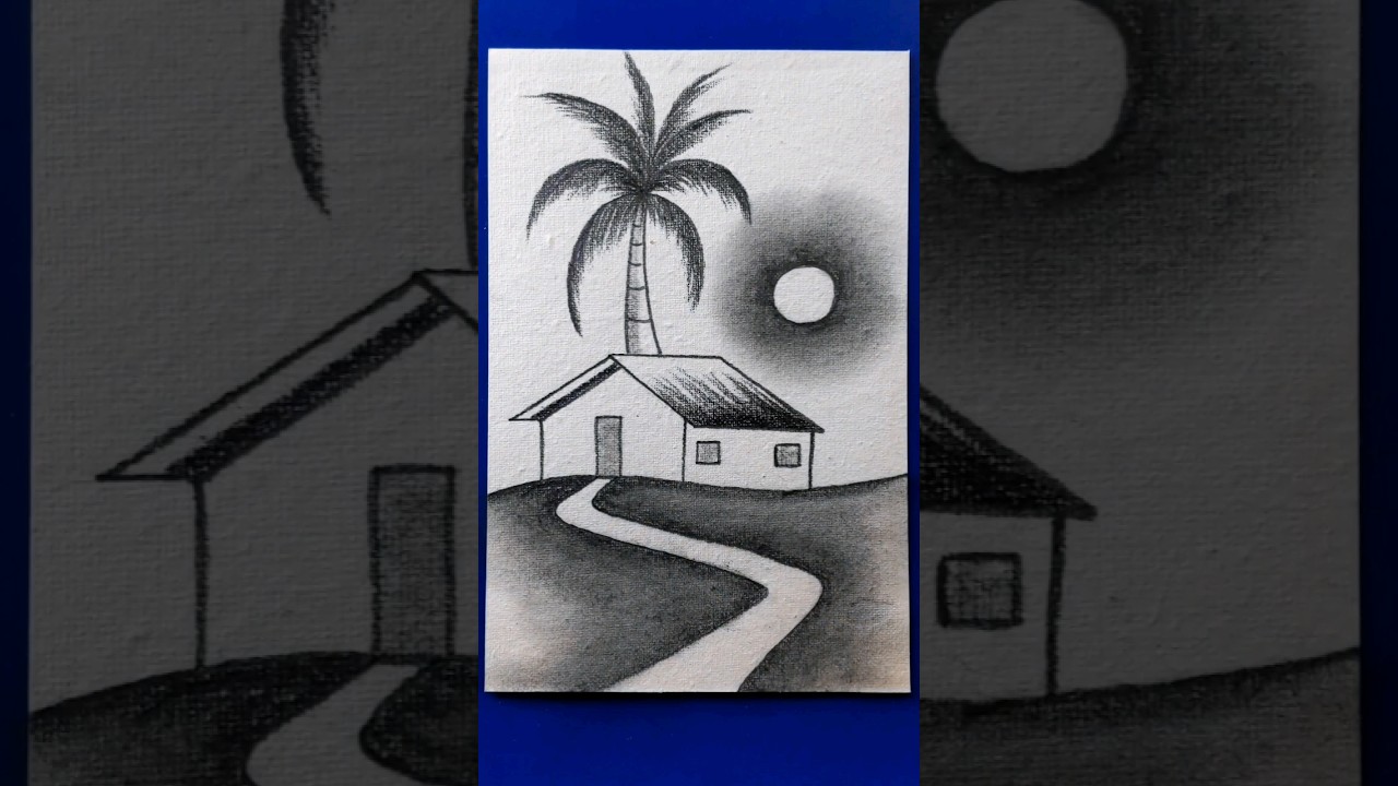 simple scenery drawing with pencil