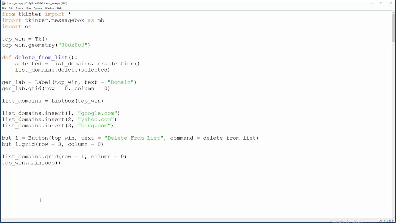 Python Tkinter - 11 - Listbox Explained