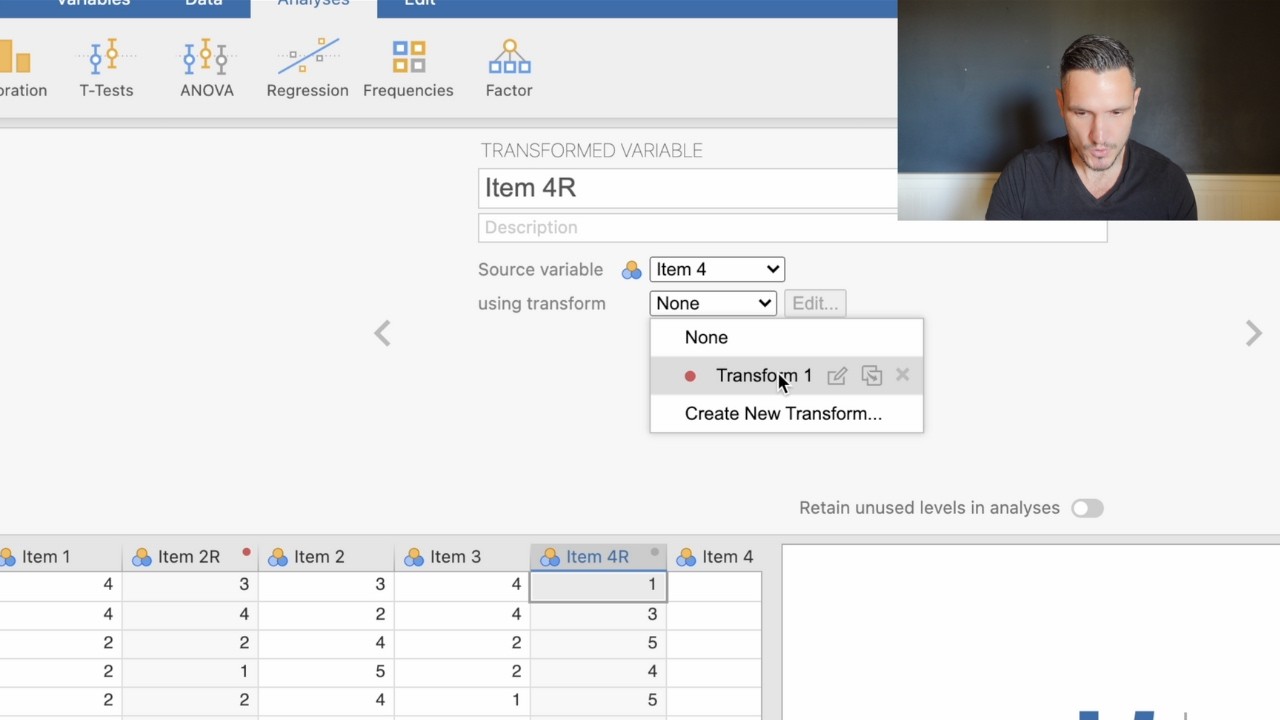 Reverse Coding on Jamovi