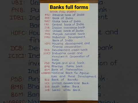 Bank full forms || all bank full forms in india || icici, pnb, idbi, boi bank full forms #shorts