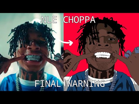 Drawing NLE Choppa - Final Warning Cover art using Adobe Draw | Speed Art