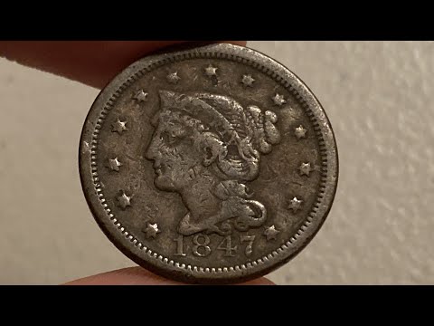 1847 U.S. Braided Hair Large Cent 1 Cent Coin • Values, Information, Mintage, History, and More
