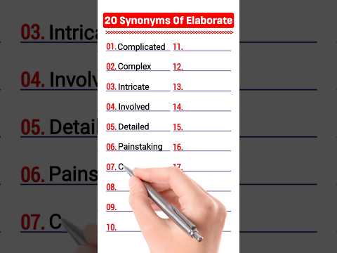 Word Of The Day Elaborate - 20 Synonyms Of Elaborate #shorts