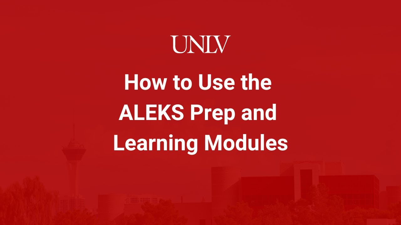 How to Use the ALEKS Prep and Learning Modules