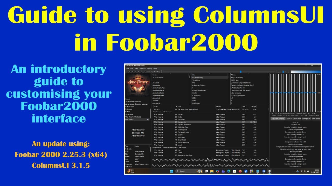 A beginner's guide to customising the Foobar2000 user interface with ColumnsUI (x64)