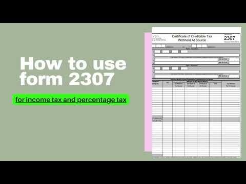 How To Use Form 2307 | 1701q | 2551q