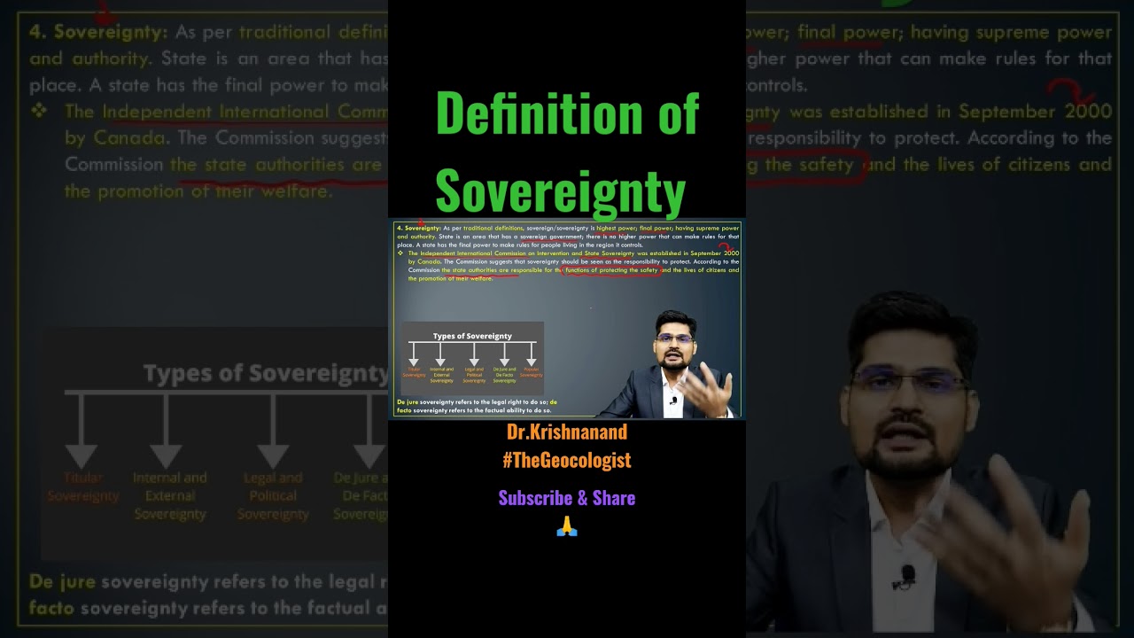Definition of Sovereignty-Political Geography-Geoecologist #shorts ...