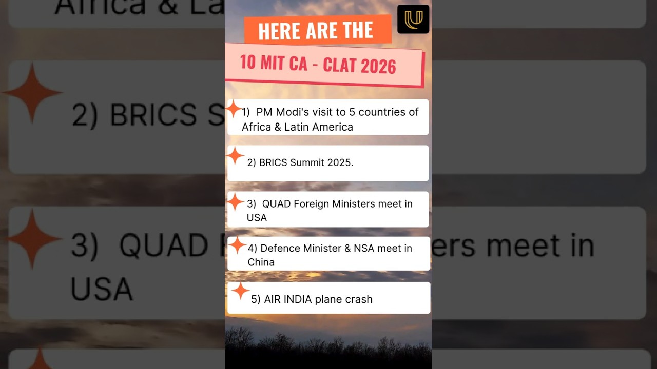 10 Most Important Current Affairs topics for CLAT 2026, #clat2026preparation