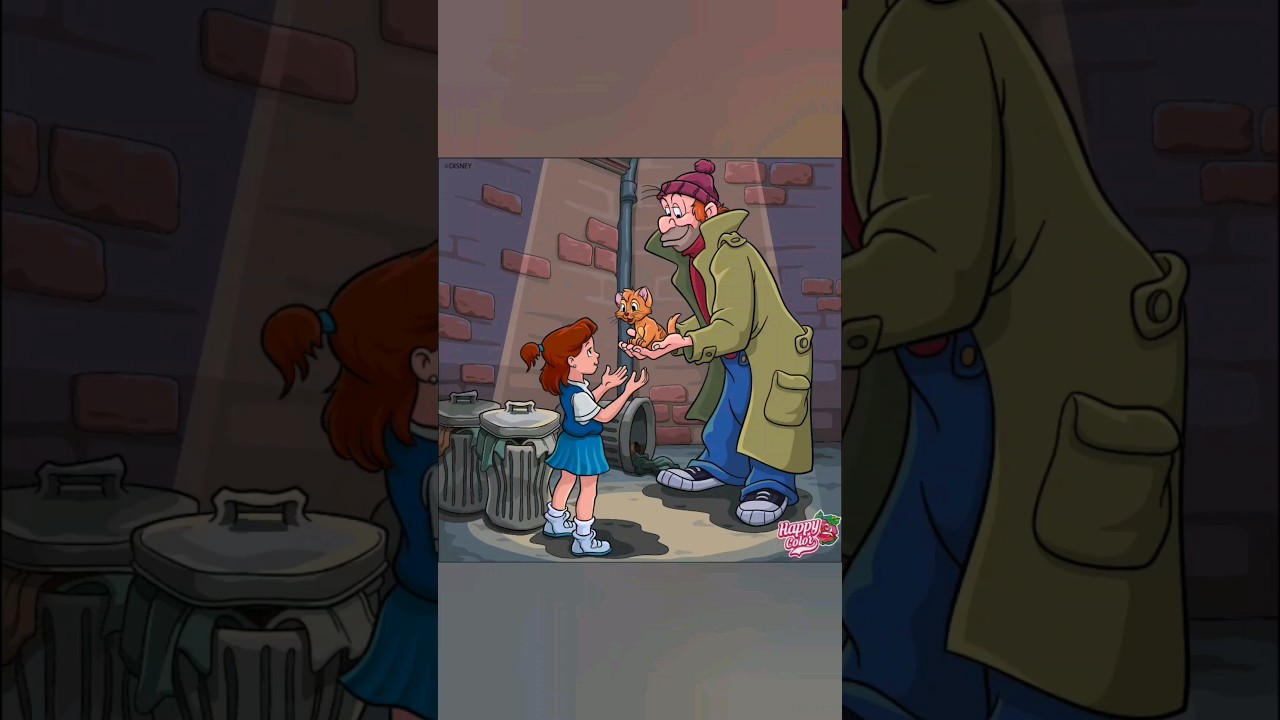 Happy Colour - Colour by Number. Disney Oliver & Company 👧😺 - Jenny Foxworth And Oliver ❤️💫