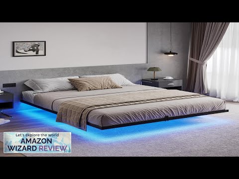 Hasuit Floating Bed Frame Full Size with LED Lights Metal Platform Full Review
