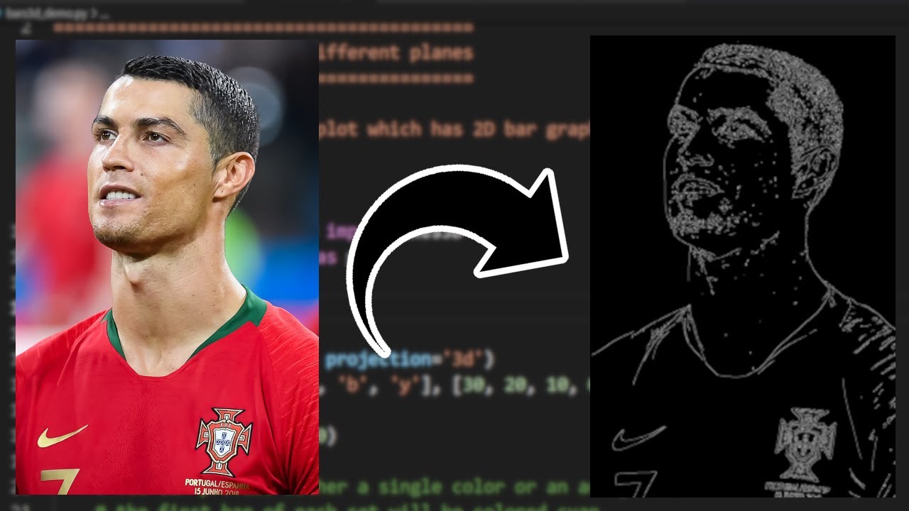 Python project : Edge detection project using python  ( Open-CV )