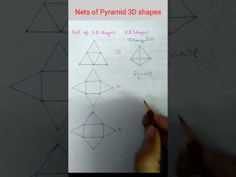 Nets and 3D shapes (part 2)πΌπ― Nets of 3D shapes l pyramid #nets #maths #shorts #viral