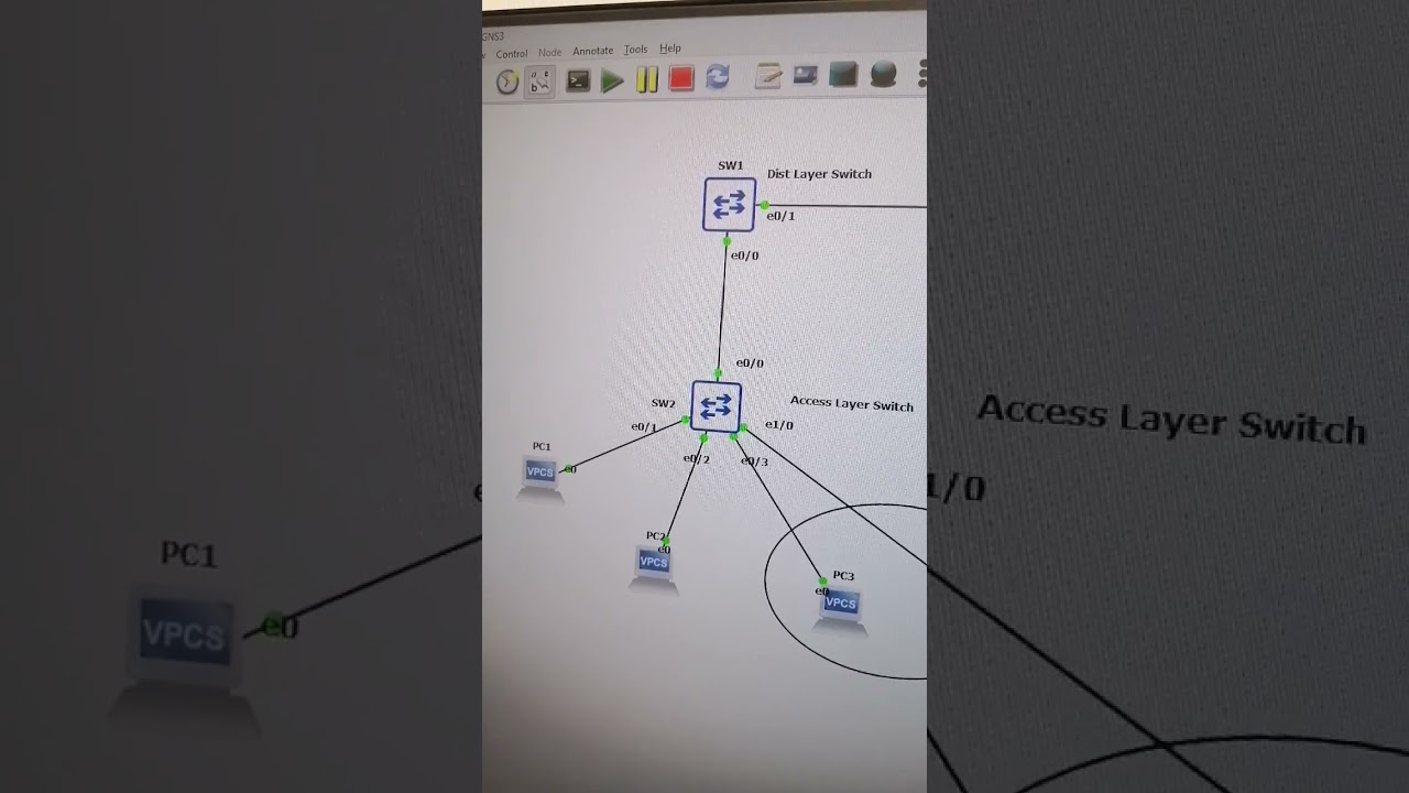 Gns3 lab overview. #cisconetworkingacademy #networksetup #microsoft