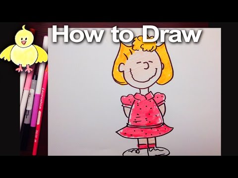 How to draw Sally Brown from the Peanuts! Step by Step Easy Drawing Tutorial