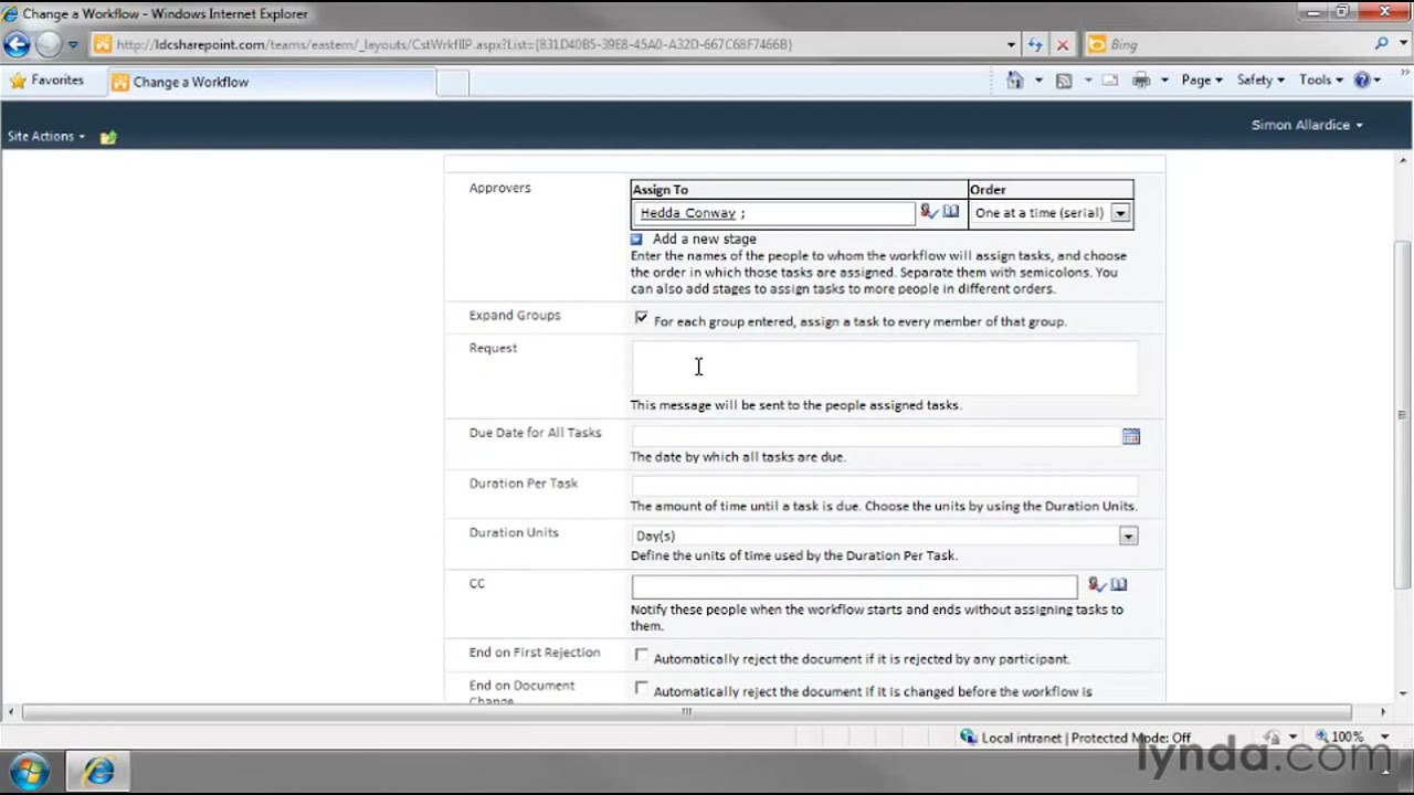 SharePoint Tutorial - Using the predefined workflows