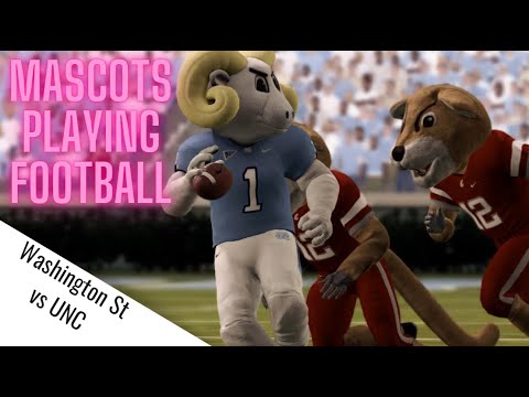 Mascots Playing Football : Washington St vs UNC