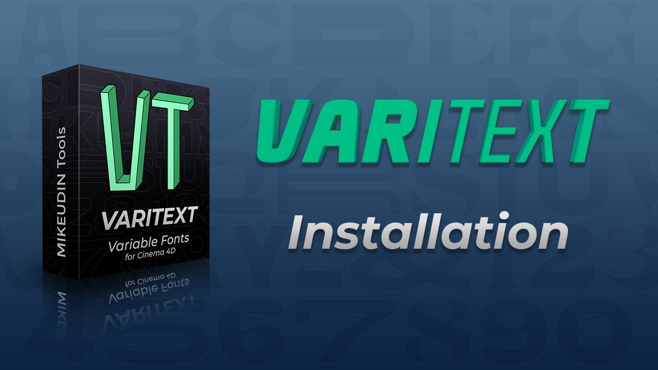 VariText for Cinema 4D:  Installation