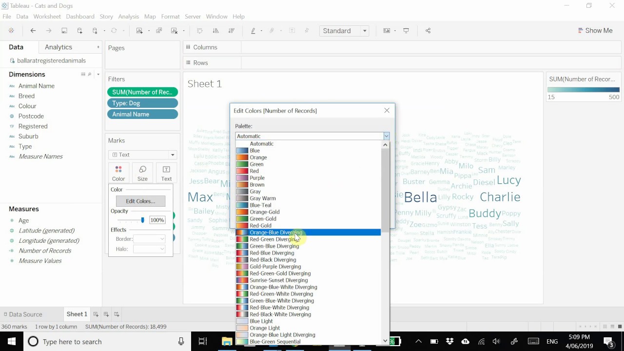 Create a word cloud with Tableau