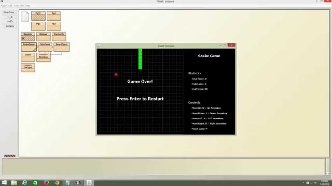 Classic Snake game [ JAVA program + code]