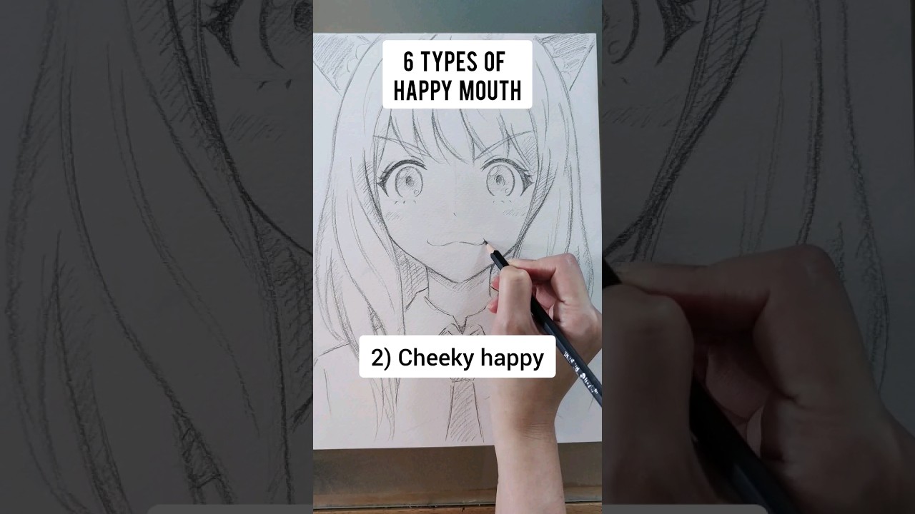 How to draw happy anime mouth in different ways #howtodrawanime #howtodraw #draw