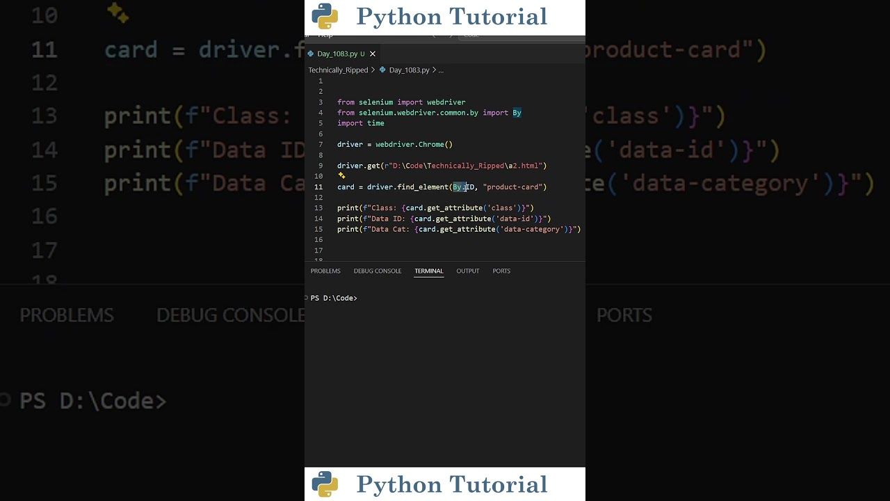 Extract Attributes with Selenium | Python Tutorial