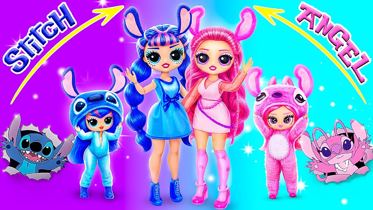 Stitch & Angel Sisters Growing Up! LOL OMG DIYs