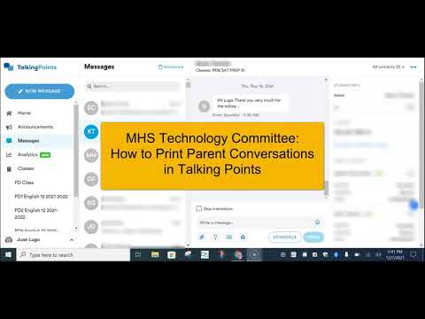 MHS TC HOW TO PRINT PARENT CONVERSATIONS IN TALKING POINTS