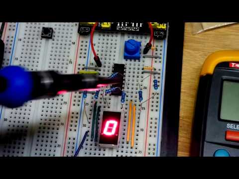 Super easy 4028 IC controlled 7 segment LED display electronics circuit CD4026B CD4026BE
