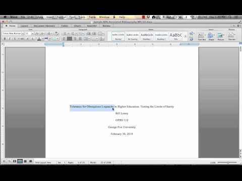 Format the Header for APA Style Paper