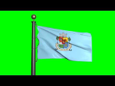Flag of Sofia - Capital city of Bulgaria - Waving flag Green Screen | Motion background | 4K UHD