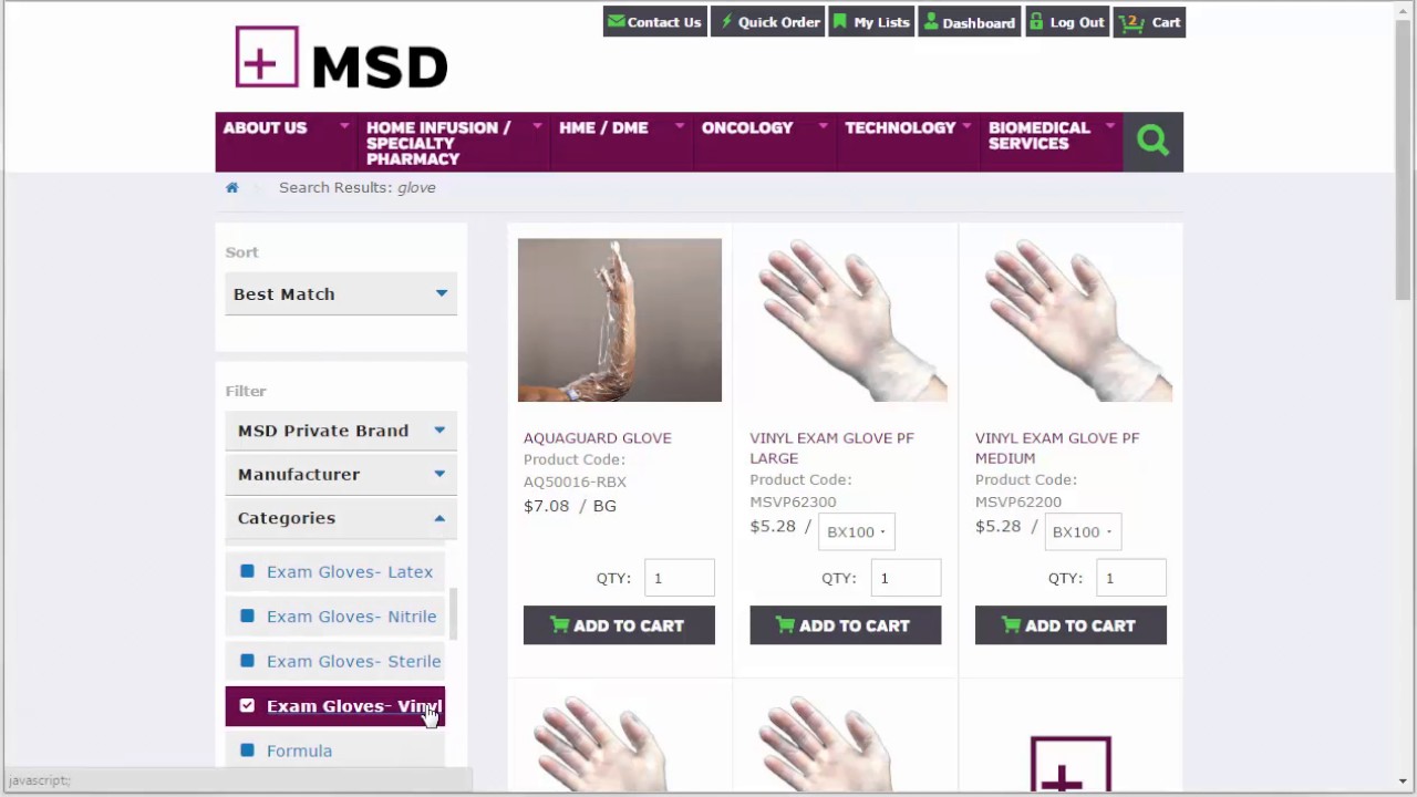 Add Products to Cart   Search Browse v 3 0