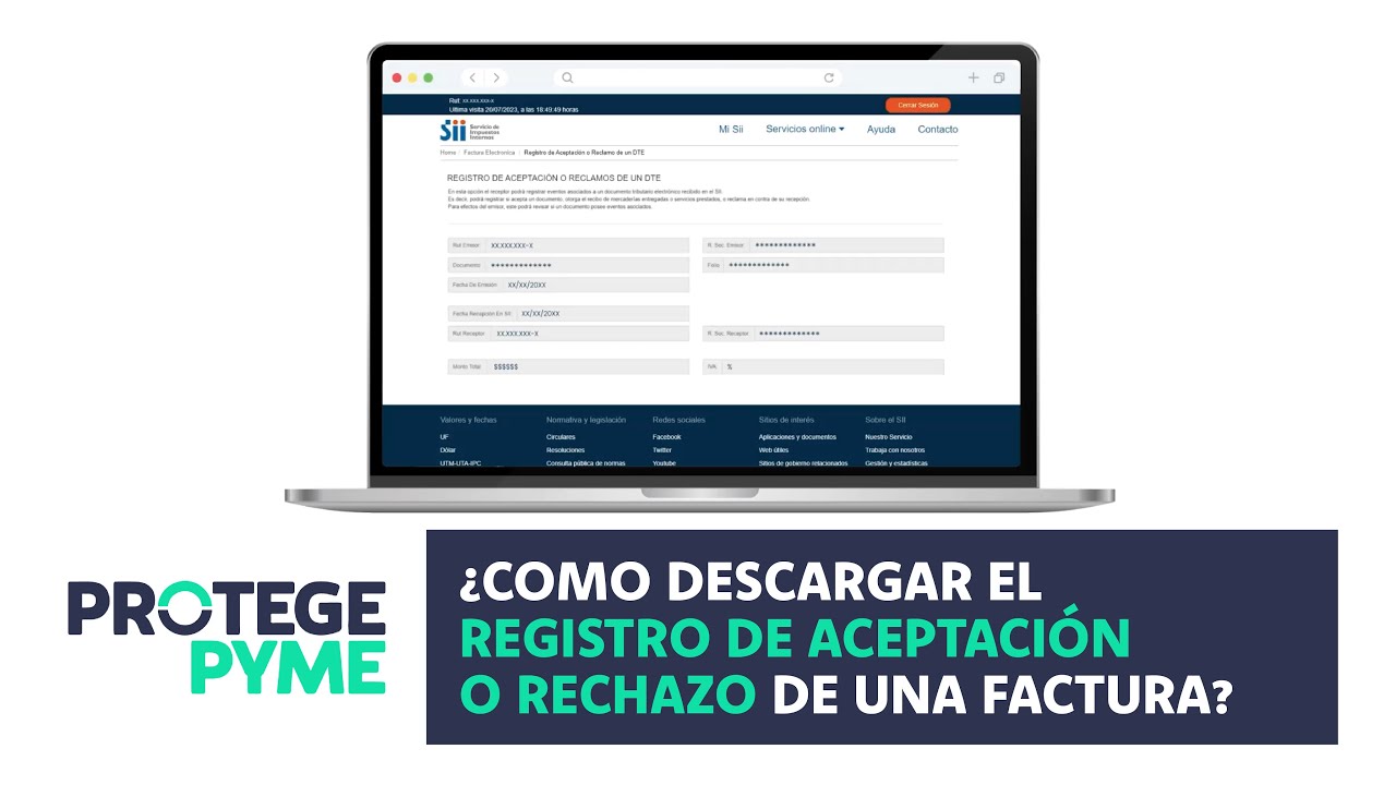 Cómo descargar DTE de una factura del SII