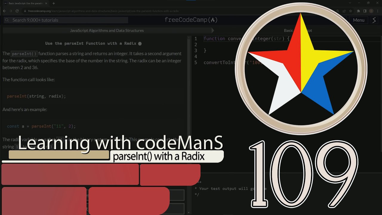 JavaScript Basic 109: Use the parseInt Function with a Radix | FreeCodeCamp