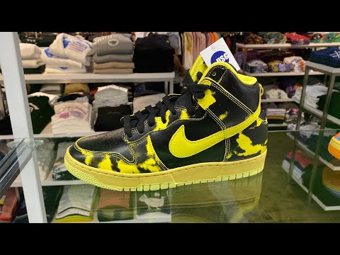 Nike Dunk High 1985 SP “Yellow Acid Wash” (Black/Yellow Strike/Saturn) - Style Code: DD9404-001