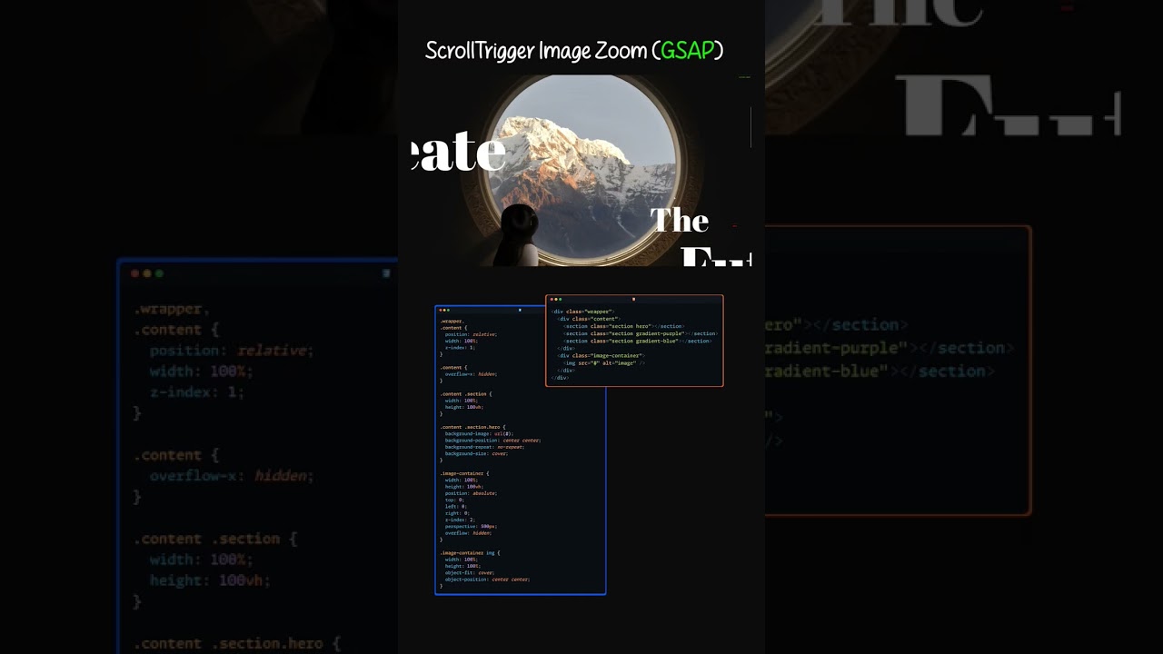 Zoom animation on GSAP #gsap #frontend #development #code #programming