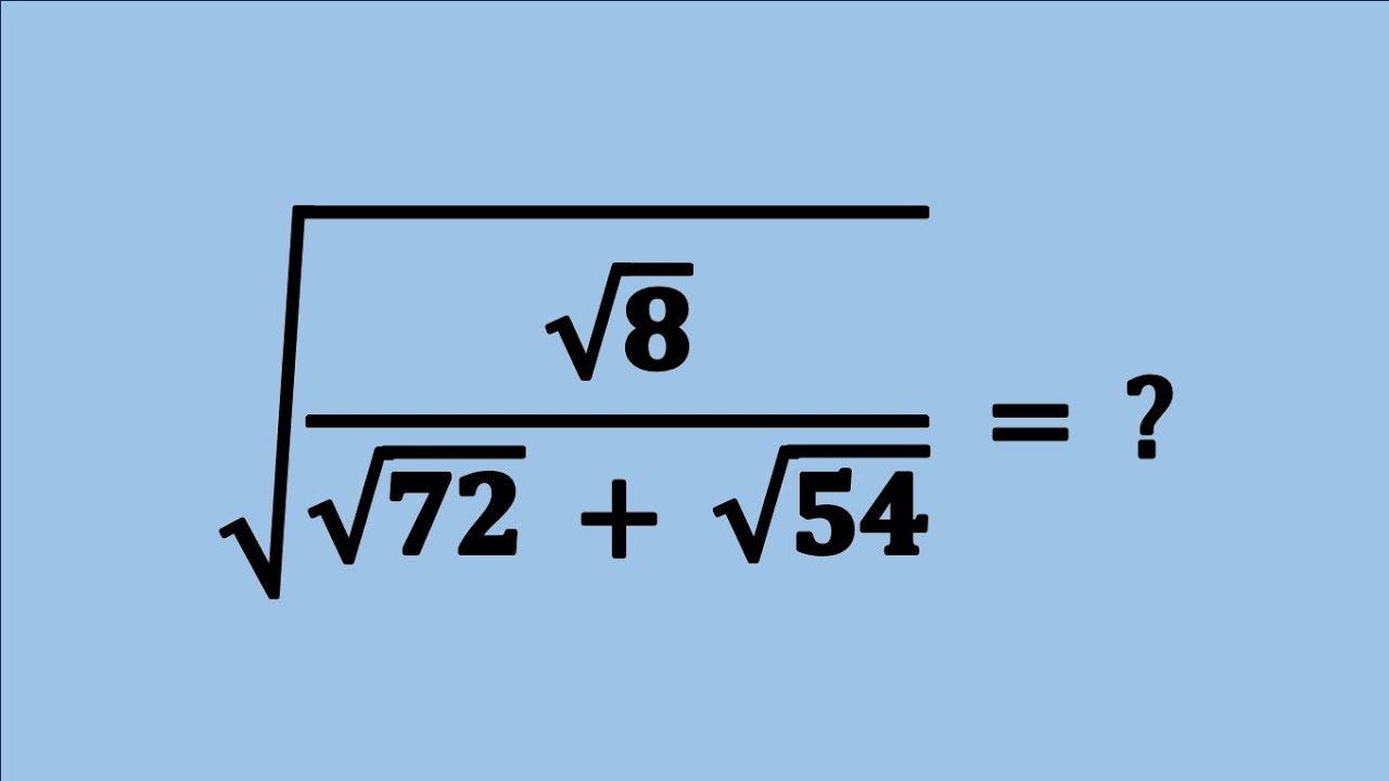 Nice Square Root Simplification Math Problem | Algebra Problems | How to Simplify