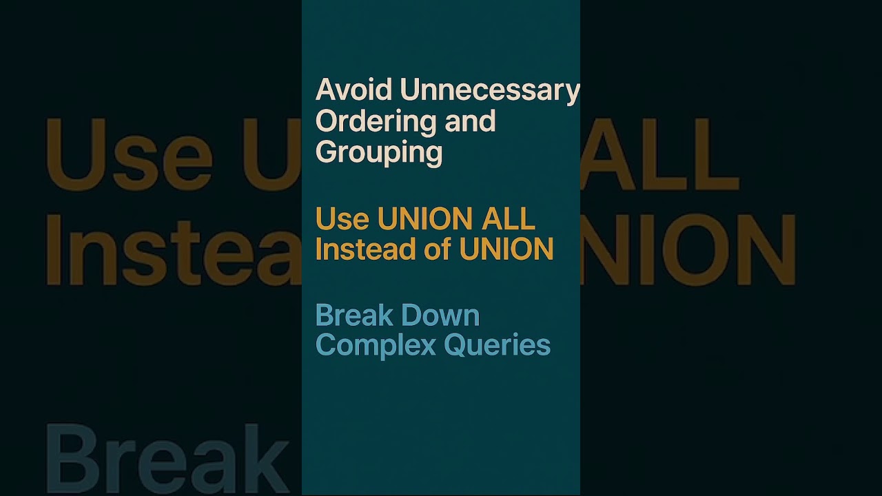 SQL Query Optimization