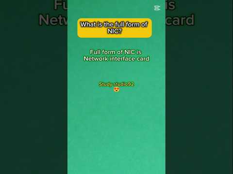 NIC full form🙂 #abbrevations #fullform #learncomputer #studystudio92 😍
