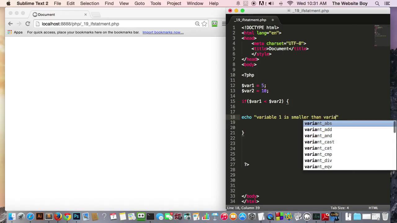PHP Tutorial for beginners #19  Control Structures   If Statements in PHP