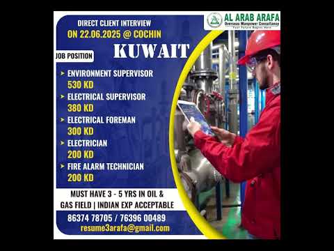 22-June-2025 Interview | Gulf Job Urgent Vacancy | Saudi, Qatar, Oman, Kuwait, Bahrain Dubai, Aramco