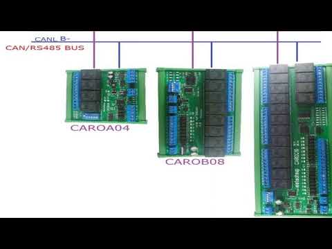 DC 12V/24V 4-16CH DI-DO CAN Fieldbus Relay Module RS485 Modbus RTU PLC IO Expanding Board