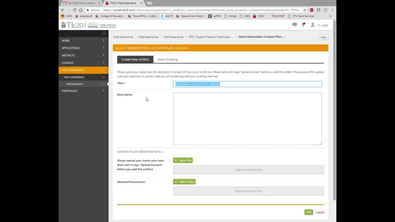 How to complete your Observation Lesson Plan Uploads