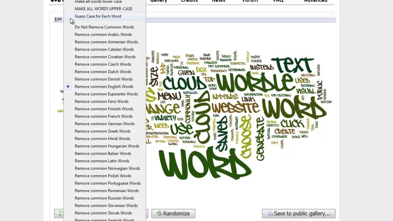 Creating Word Clouds with Wordle